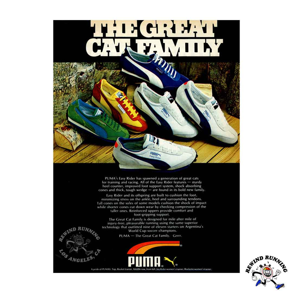 Puma 'Great Cat Family' 1978 Vintage Running Shoes 70s Sneakers Print ...