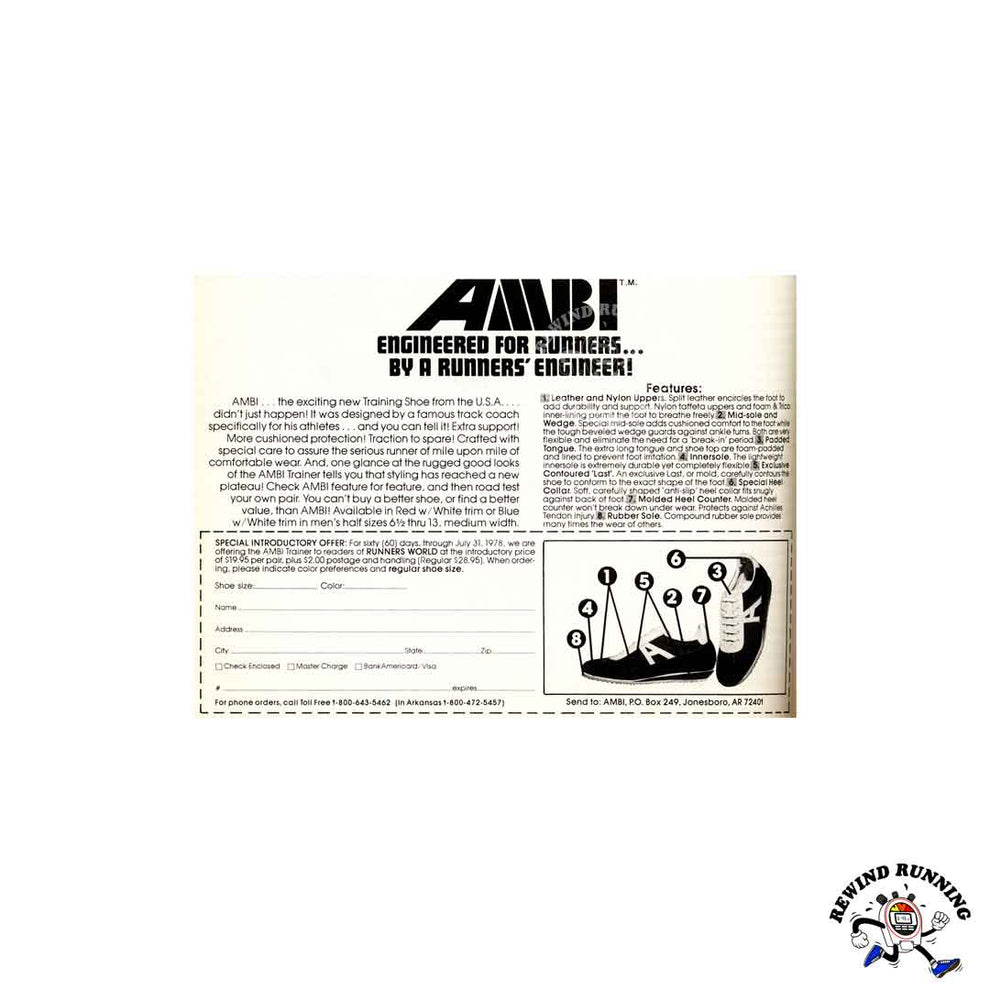 AMBI Brand Vintage 1978 Training Running Shoes Sneaker Print Ad ...