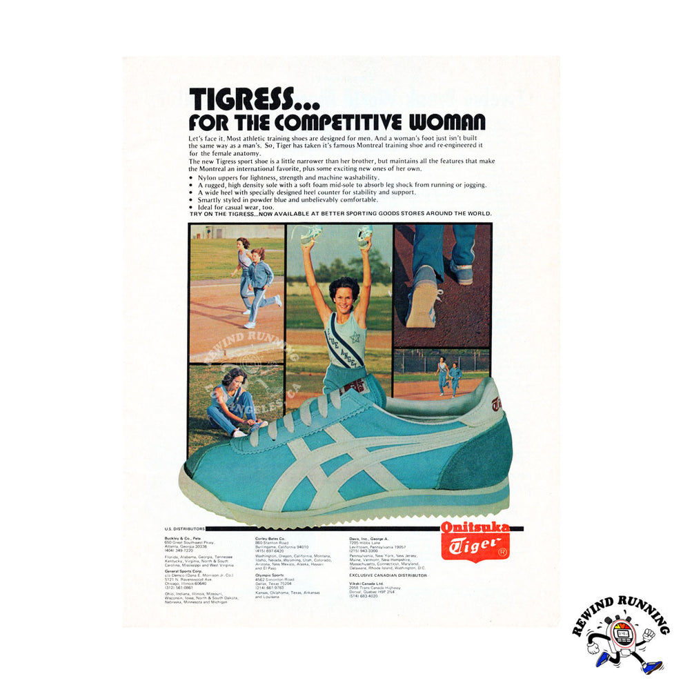 Asics Onitsuka Tiger Tigress 1977 women's vintage running shoes ad ...