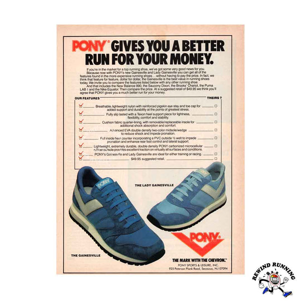 PONY Vintage 1984 Gainesville and Lady Gainesville Running Shoes Print ...